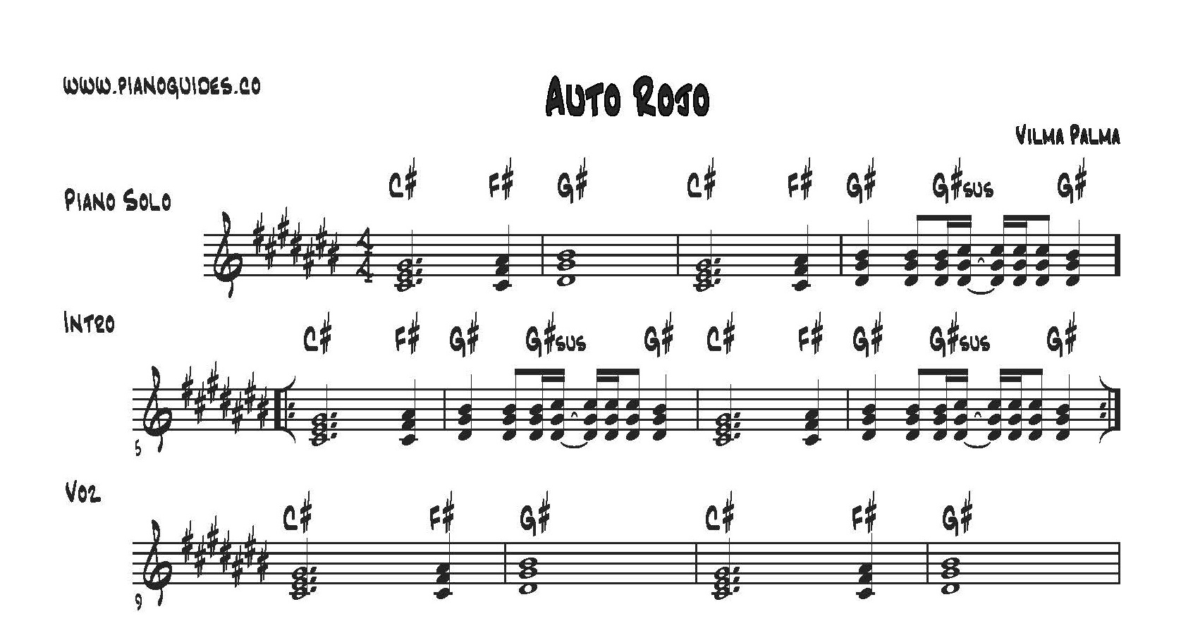 Auto Rojo - Piano Guides