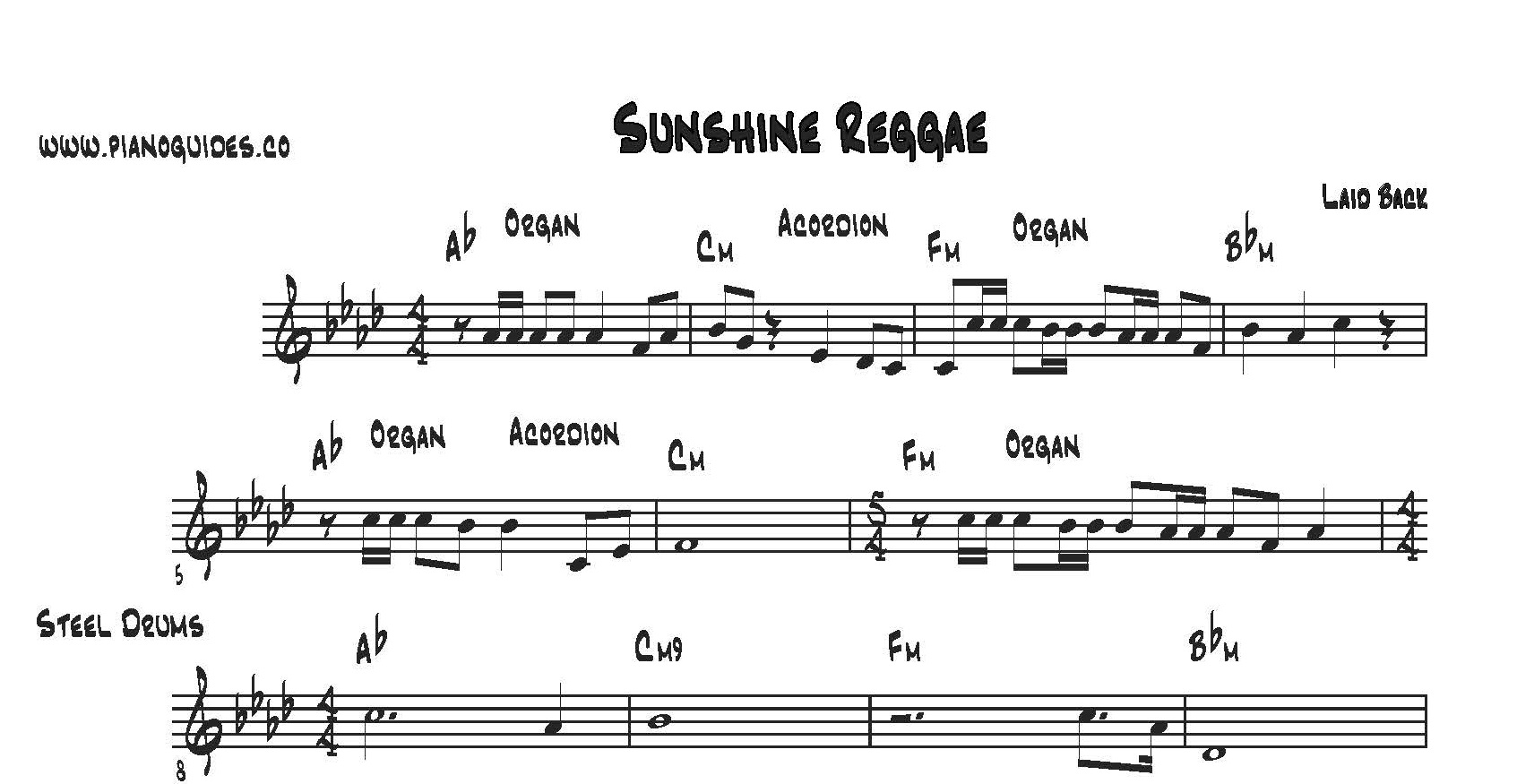 Sunshine Reggae - Piano Guides