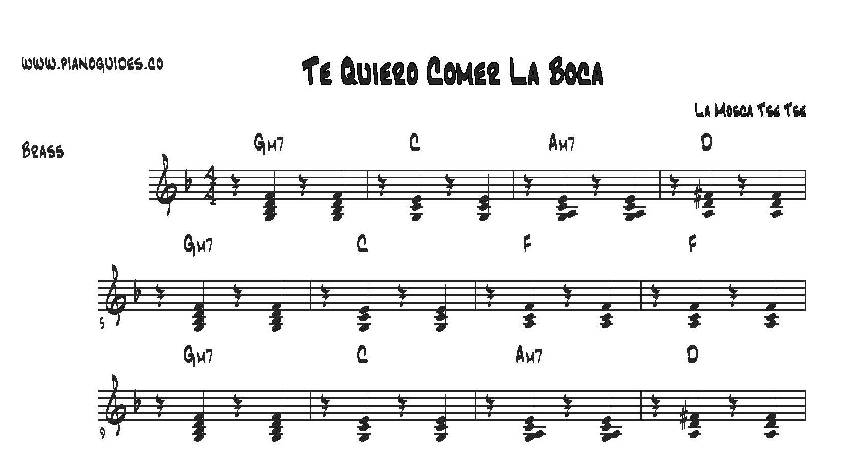 Te Quiero Comer La Boca - Piano Guides Te Quiero Comer La Boca - Piano Guides