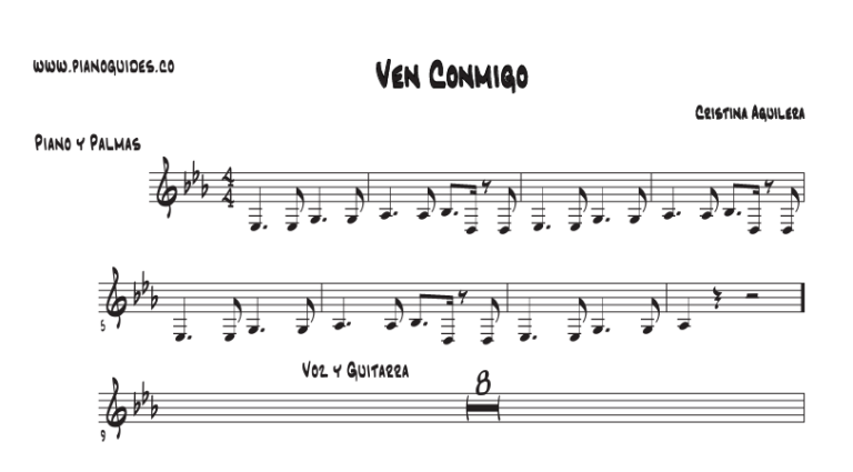Ven Conmigo - Piano Guides